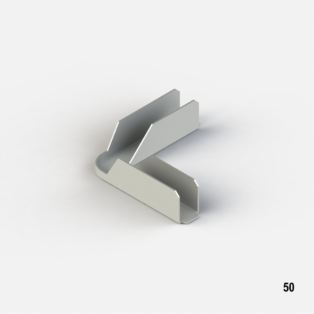 API Buitenhoek verbinder voor bandraster 50mm