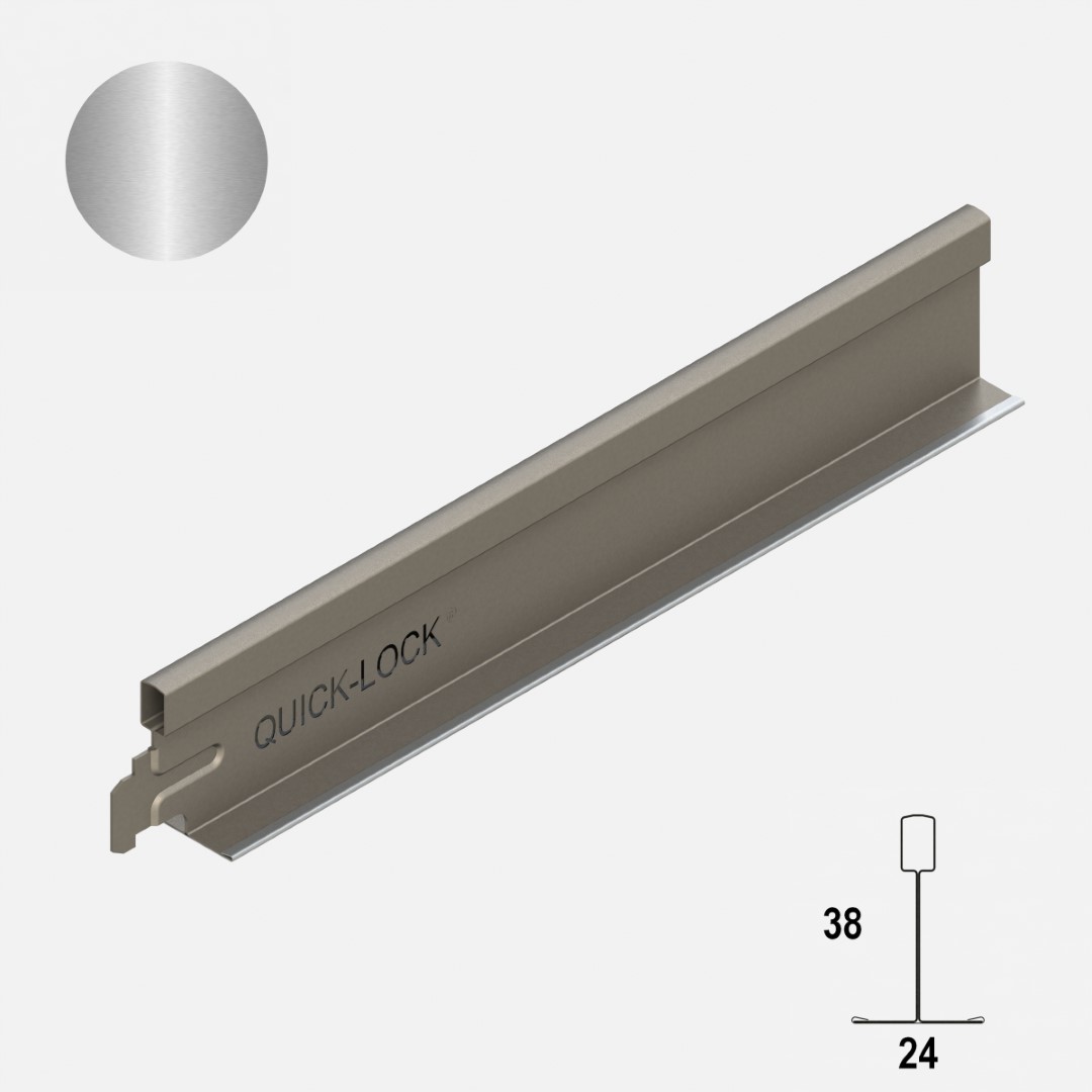 API QL 24/38 T-stuk perf. 300 geborsteld alu L= 1200 mm